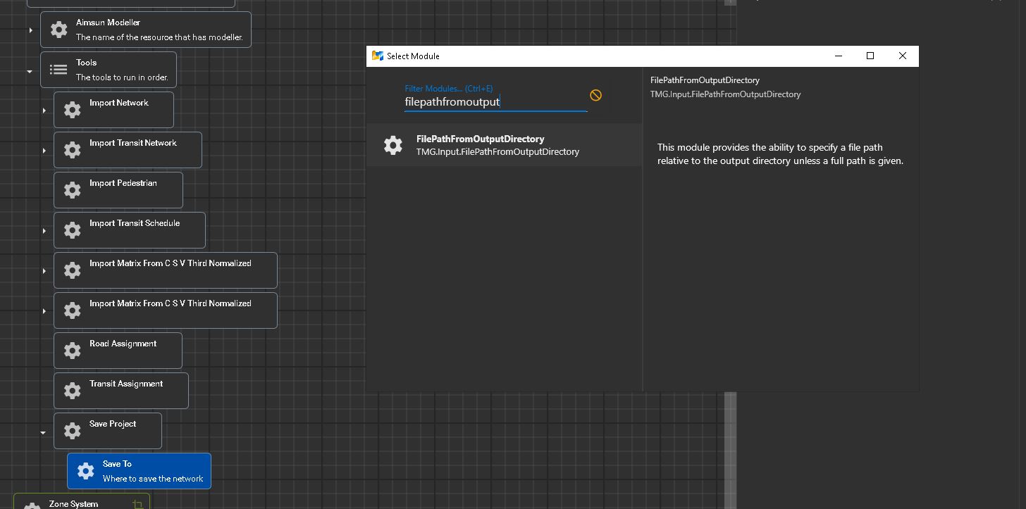 Save Project | Travel Modelling Group Documentation